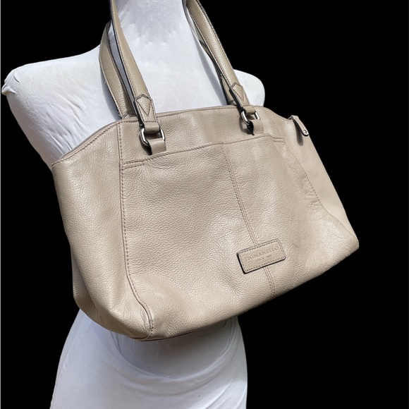 Tignanello | Bags | Tignanello Tote Purse Handbag Tan Pebbled Leather ...